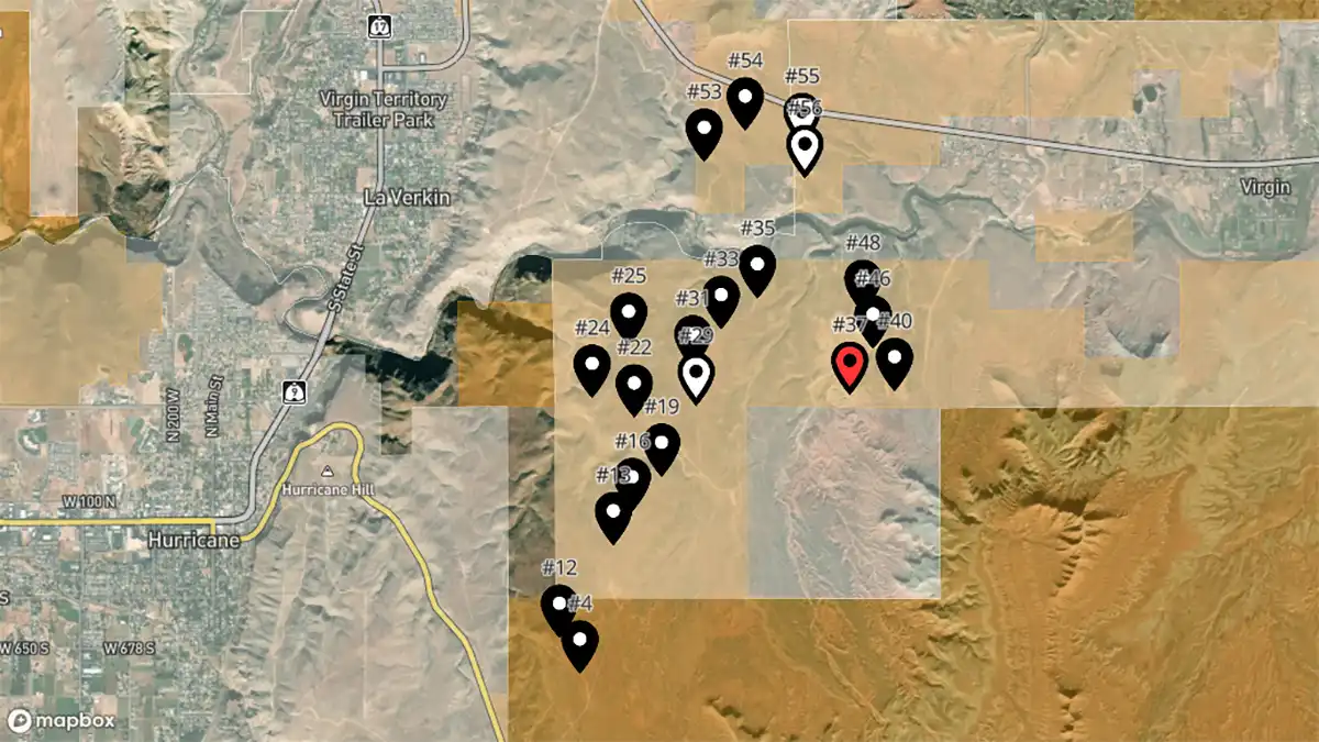 Hurricane Cliffs Camping Map, Hurricane, UT – Boondocker's Bible