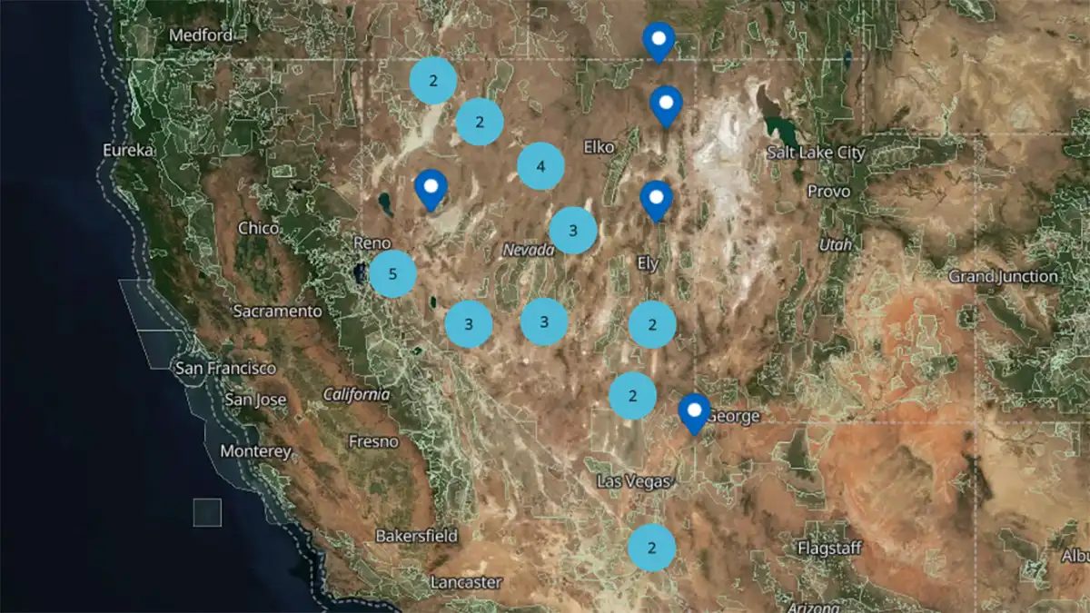 Map of Nevada Rest Areas – Boondocker's Bible