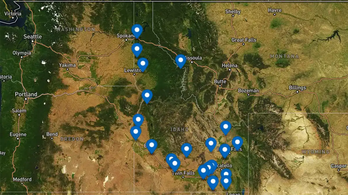 Map of Idaho Rest Areas – Boondocker's Bible